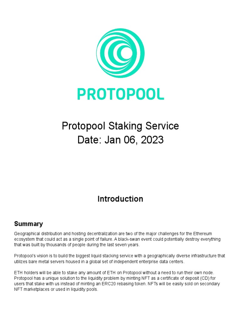 Protopool WhitePaper | PDF | Computer Network | Amazon Web Services