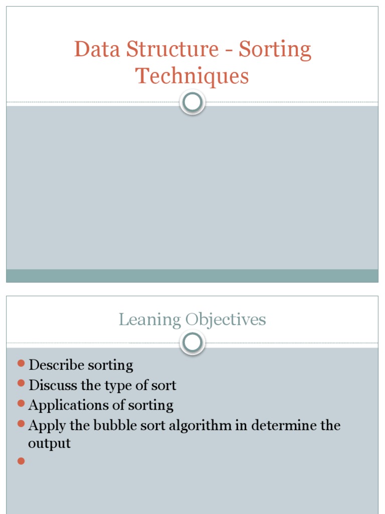 Data Structure Sorting Techniques Pdf Applied Mathematics Computer Data 