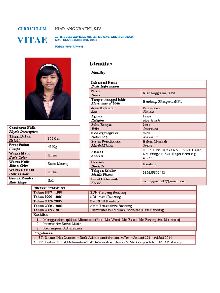 Vitae: Identitas | PDF