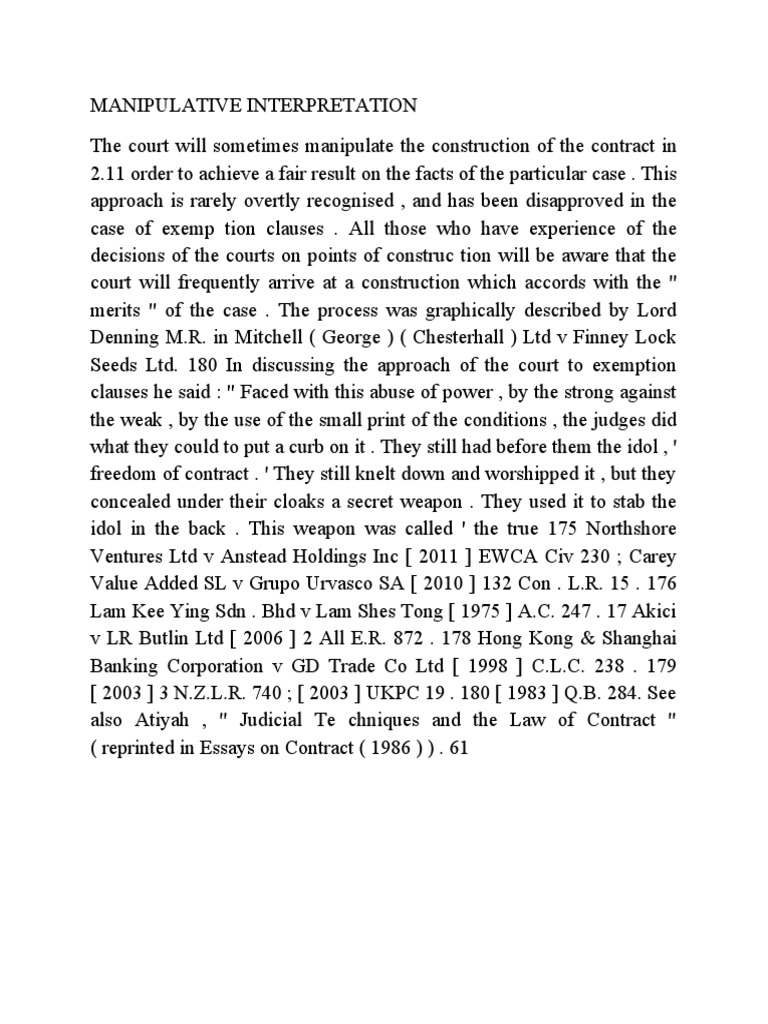 MANIPULATIVE INTERPRETATION Research Dox | PDF | Statutory ...