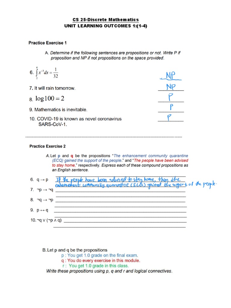 Discrete Mathematics Course Outcomes | PDF | Technology & Engineering