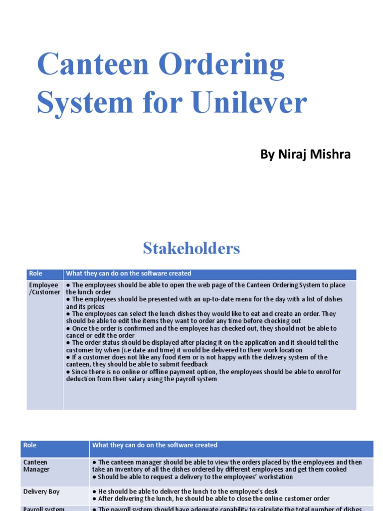 Canteen Ordering System | PDF | Payroll | Microsoft Windows