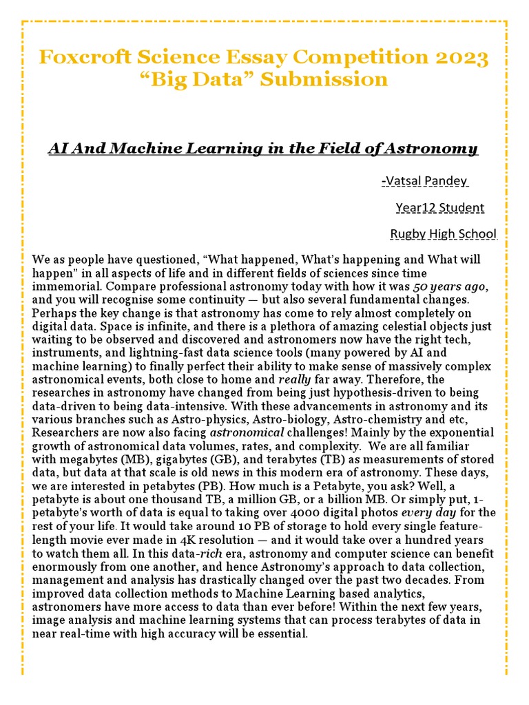 Foxcroft Science Essay Competition 2023 (Uneditable) | PDF | Exoplanet ...