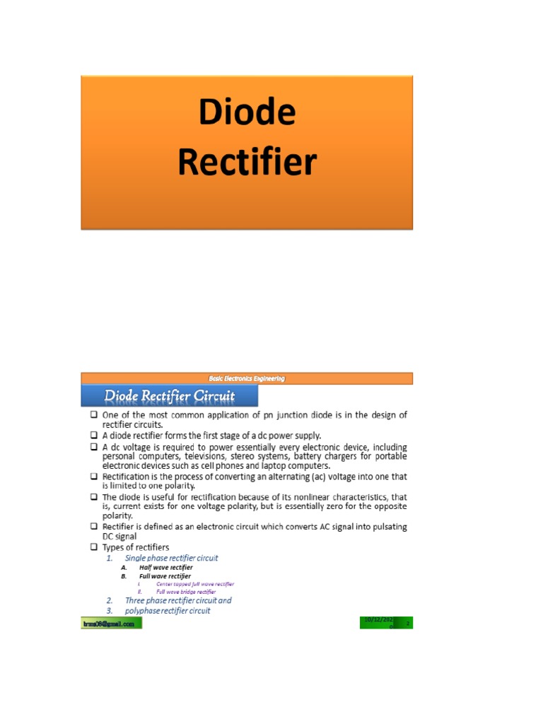 Lecture 5 Diode Rectifier Circuit | PDF