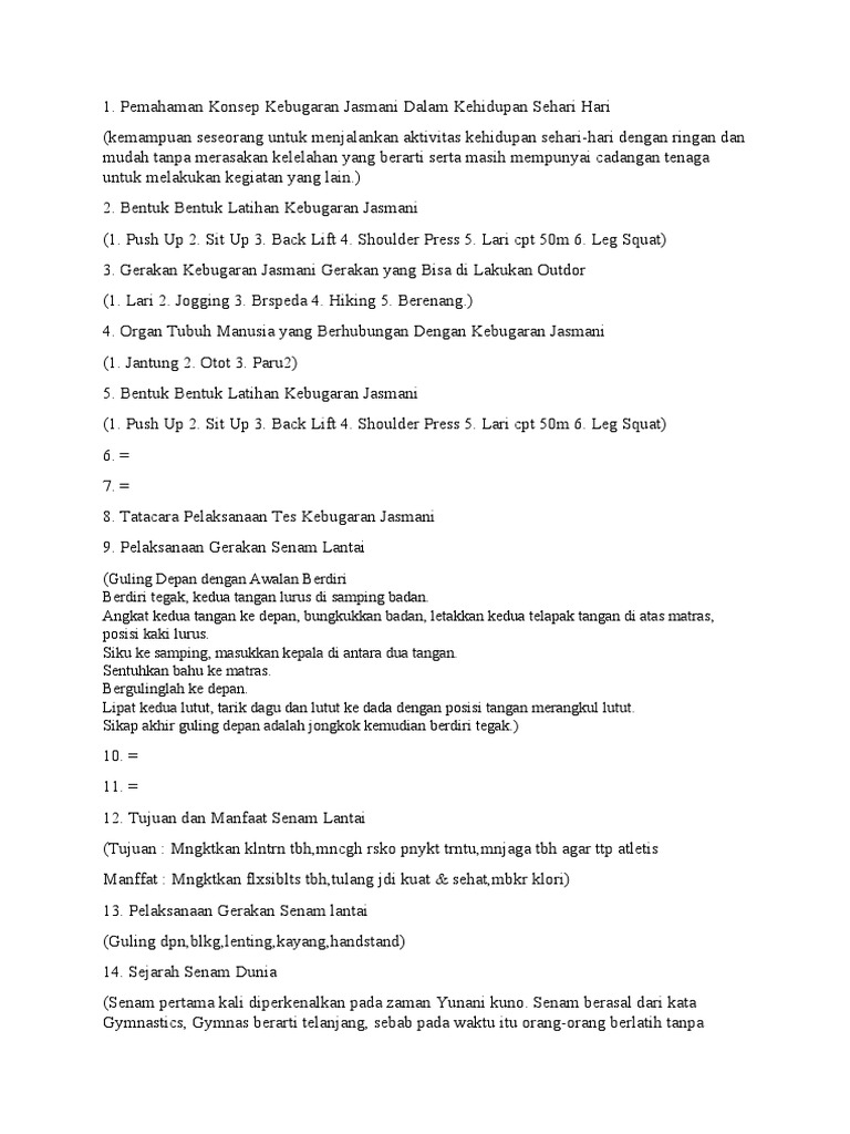 Kisi2 Uas Pjok | PDF