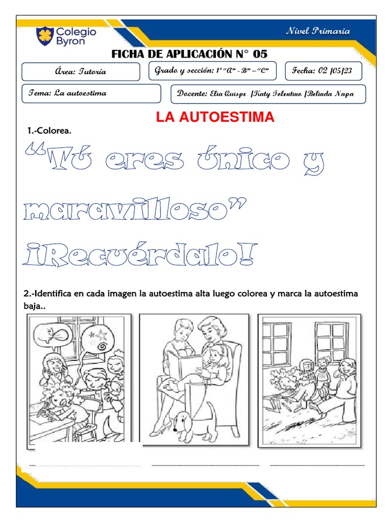 Ficha de Autoestima para Niños | PDF