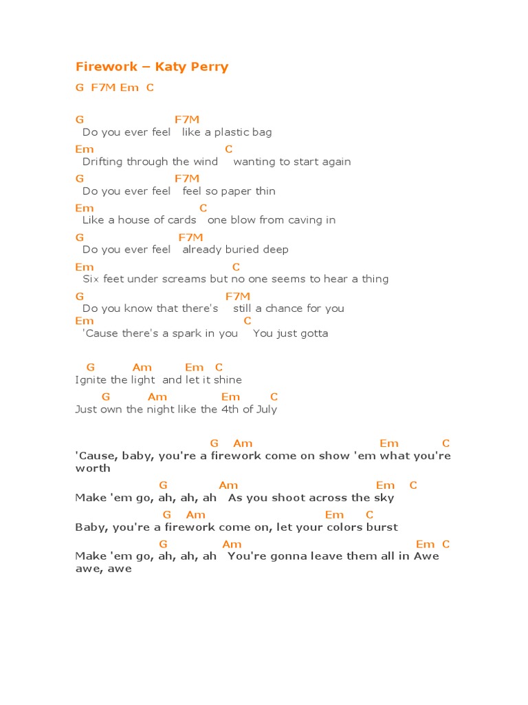 Firework - Katy Perry | PDF