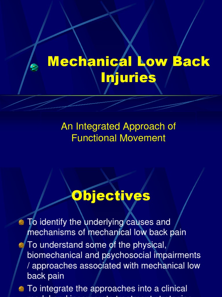Mechanical Low Back Injuries | PDF | Back Pain | Low Back Pain