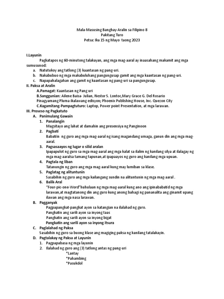 Lesson Plan Liezel | PDF