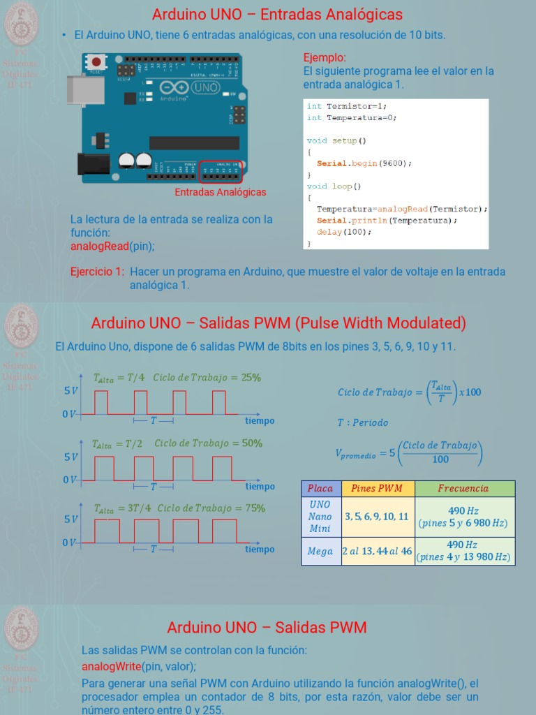 Arduino UNO Entrada Analógica - Salida PWM | PDF | Arduino | Ingenieria Eléctrica