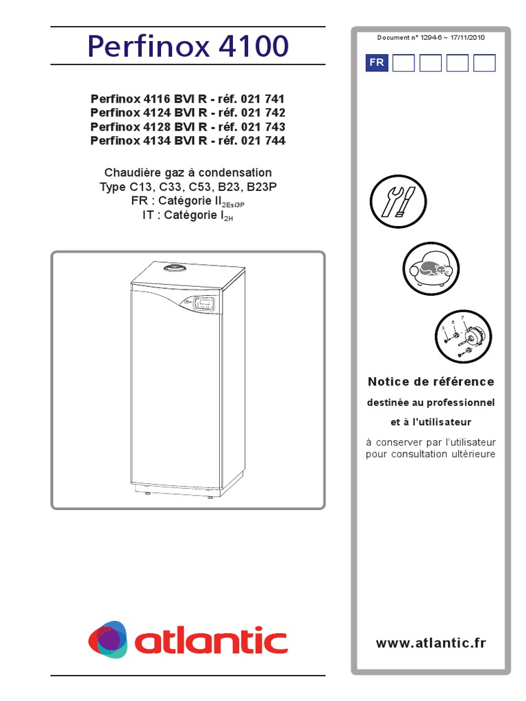 Perfinox 4100 Bvi R Notice Atlantic | PDF | Chaudière | Soupape