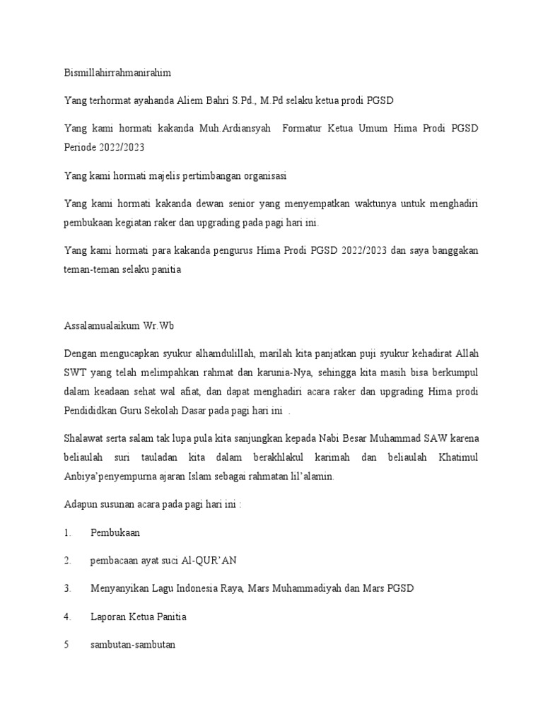 Raker dan Upgrading Hima PGSD | PDF