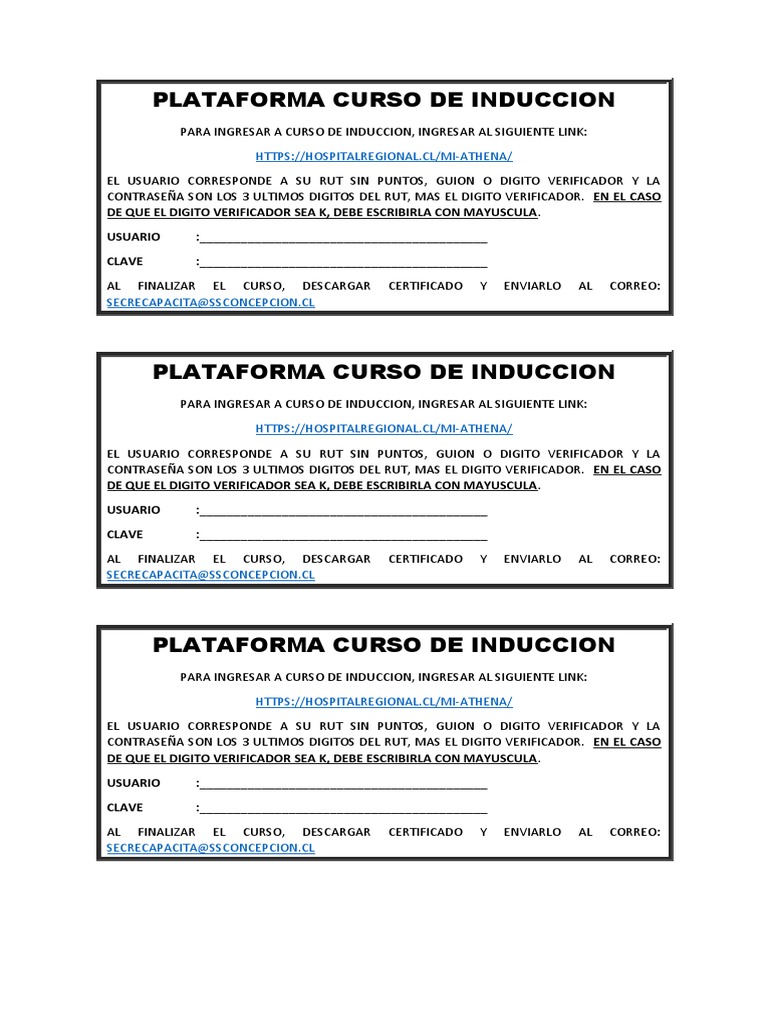 Plataforma Curso de Induccion | PDF