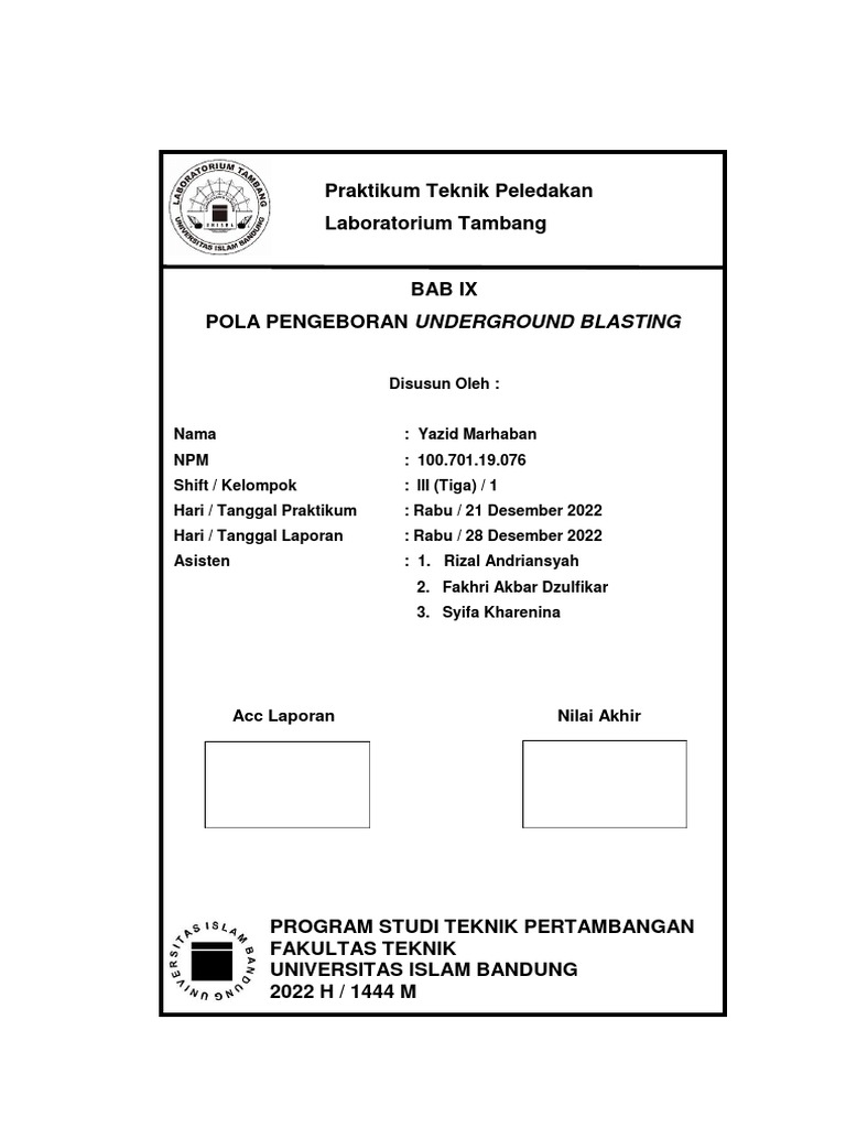 Pola Pengeboran Underground Blasting | PDF