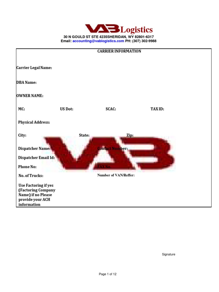 VAB Carrier Packet 2022 | Download Free PDF | Indemnity | Cargo