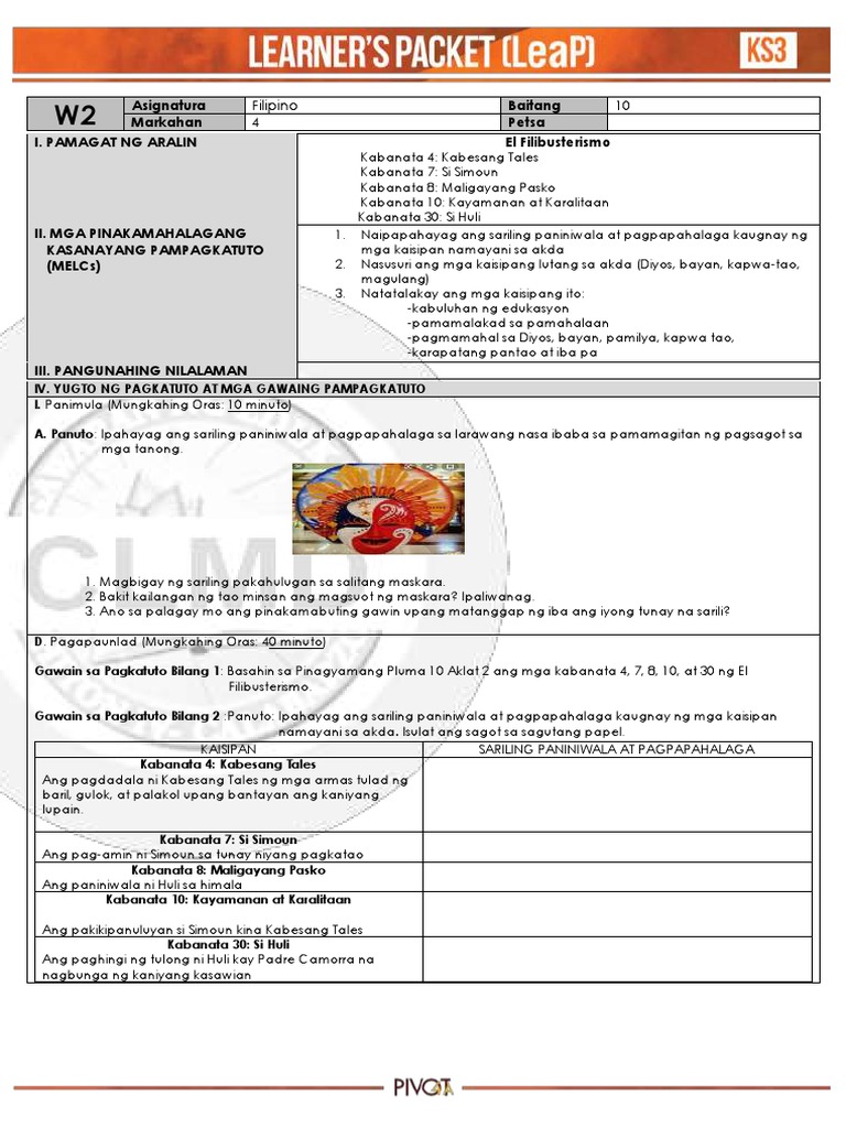 Q4 Filipino 10 Week2 | PDF