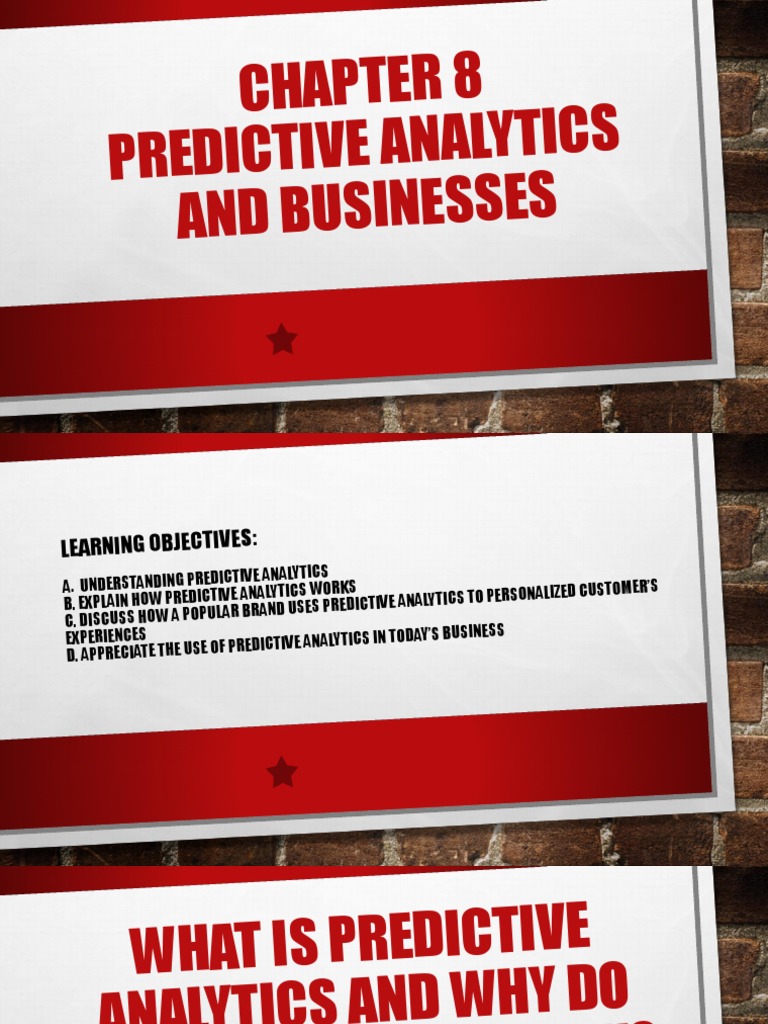 Chapter 8 PREDICTIVE ANALYTICS AND BUSINESSES | PDF Chapter 8 PREDICTIVE ANALYTICS AND BUSINESSES | PDF