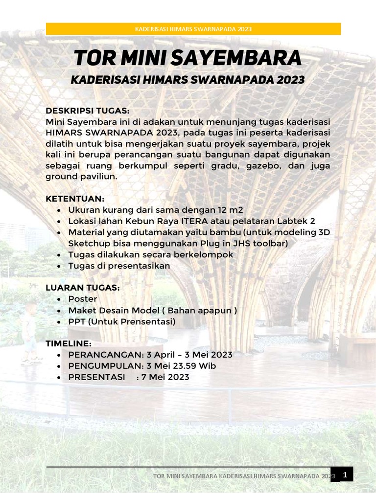 Tor Mini Sayembara: Kaderisasi Himars Swarnapada 2023 | PDF