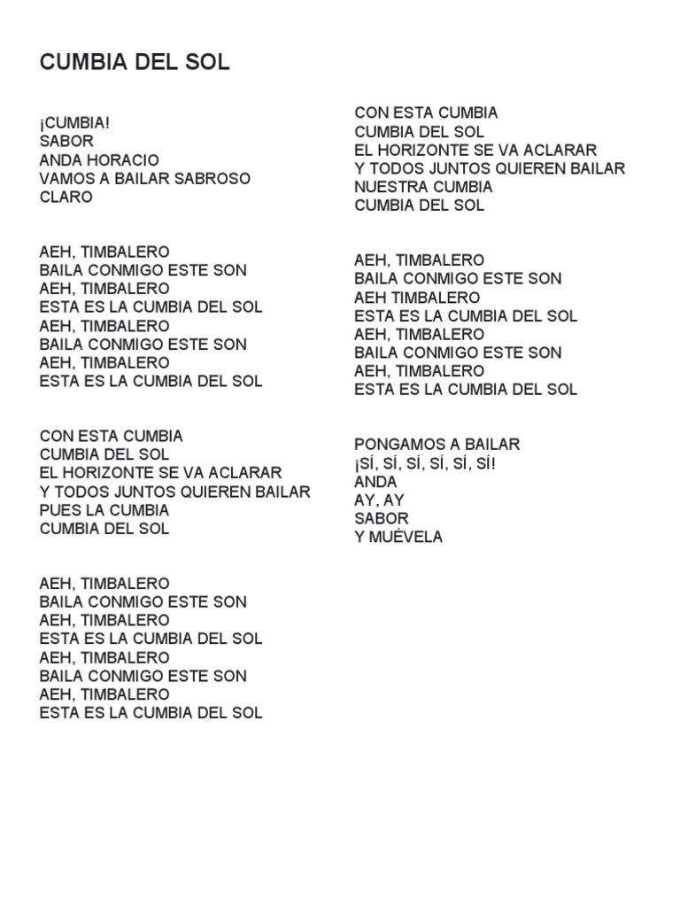 Cumbia Del Sol | PDF