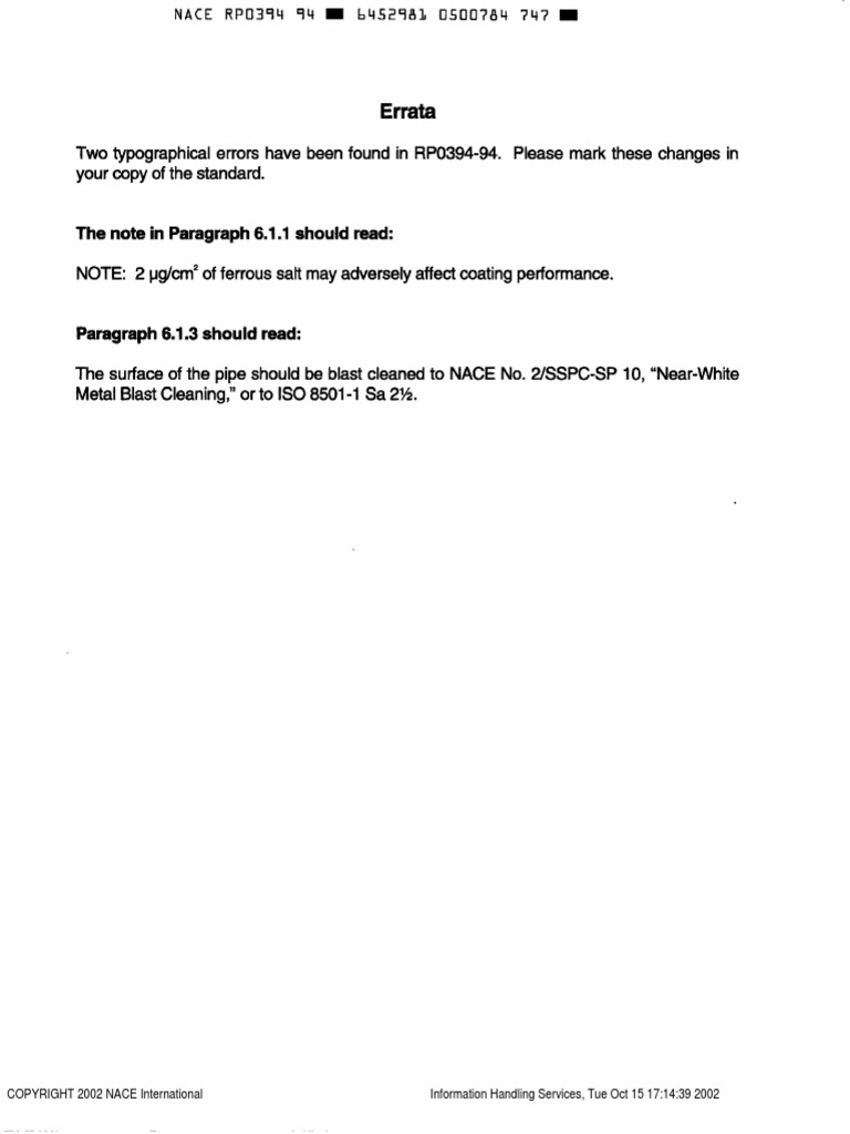 Nace RP 0394-94 | PDF