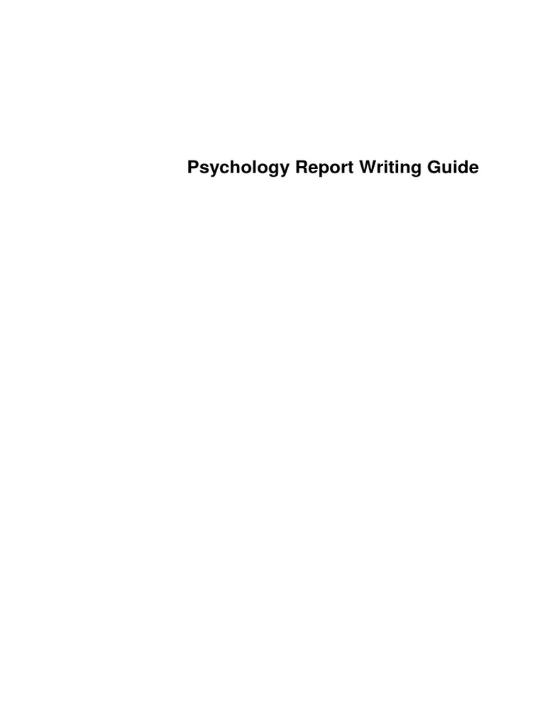 Psychology Report Writing Guide | PDF
