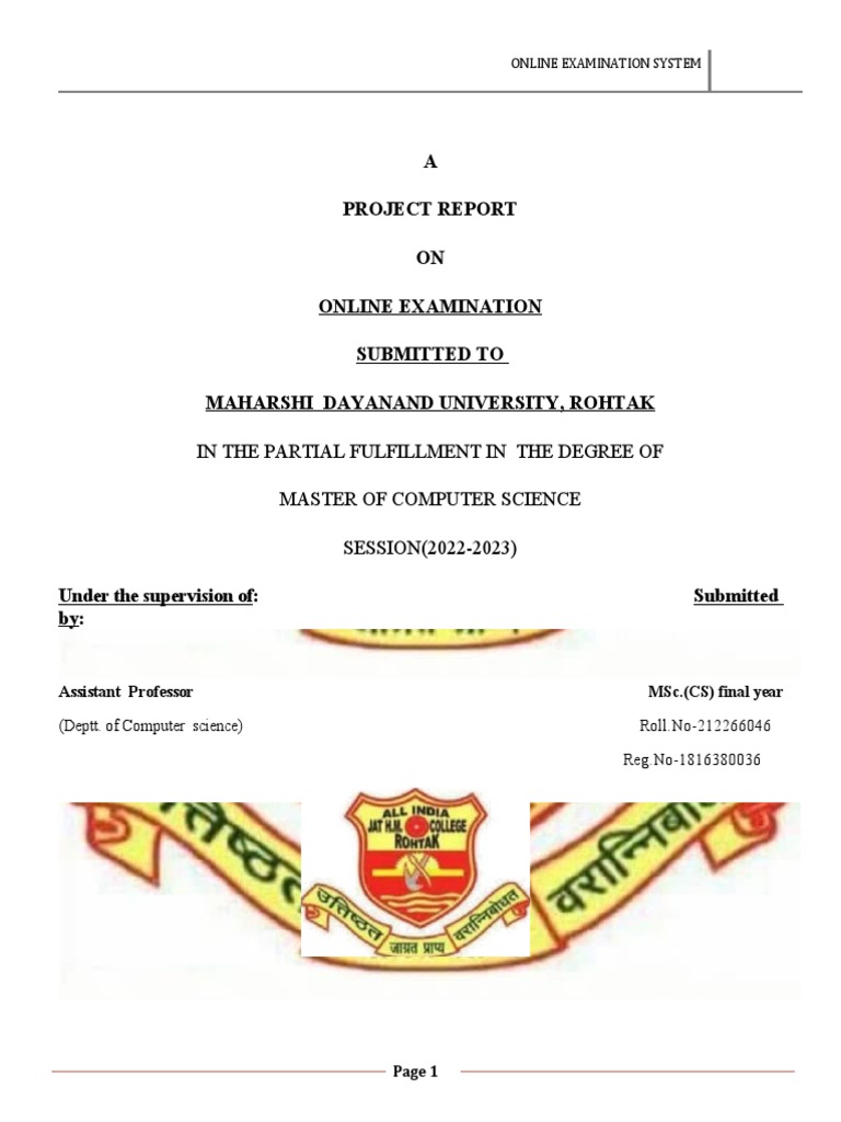 Online Examination Java Projectreport 46 Pdf World Wide Web Internet And Web