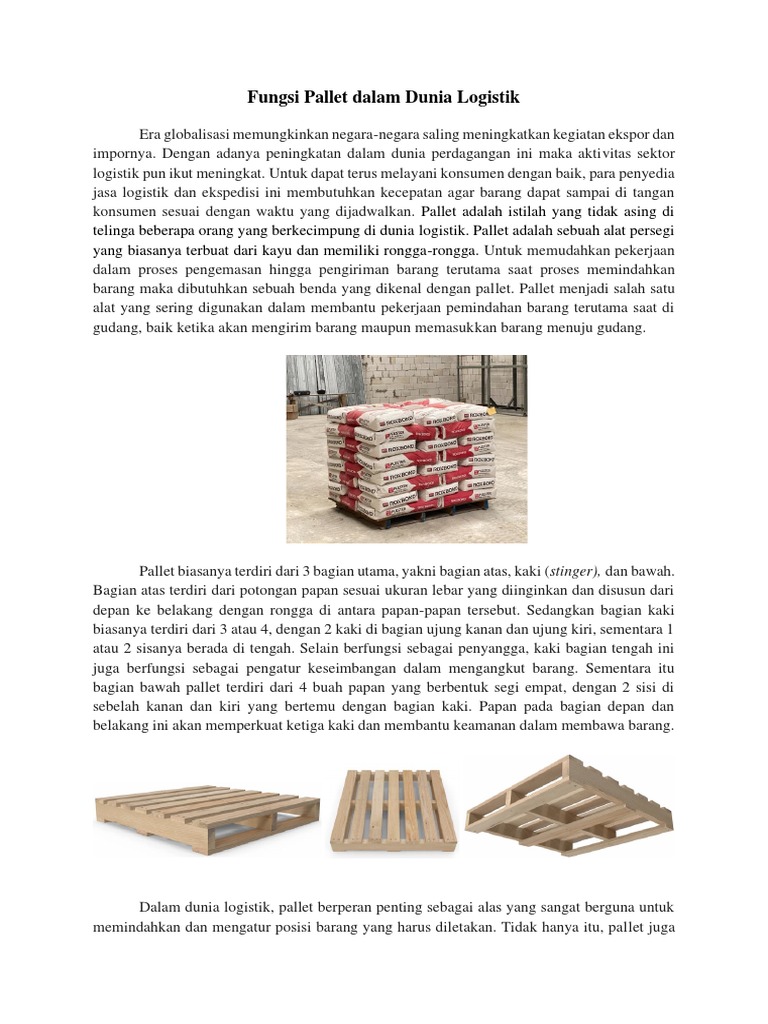 Keuntungan Pallet Kayu dalam Logistik dan Pengangkutan Barang | PDF