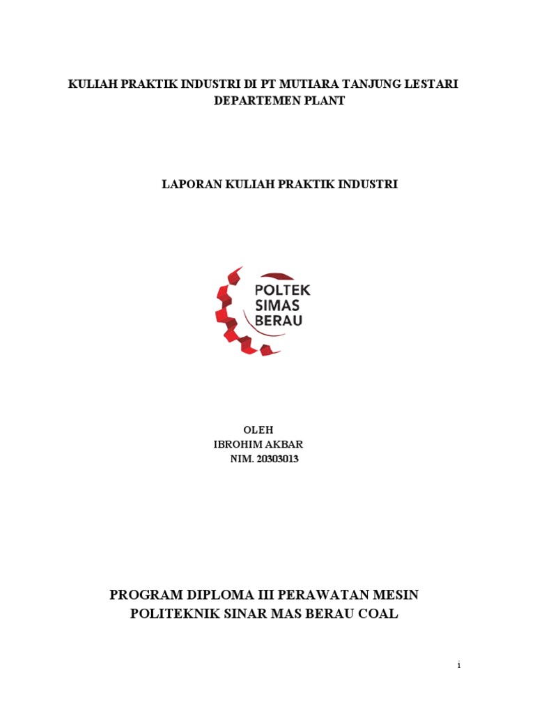 Kuliah Praktik Industri Di PT Mutiara Tanjung Lestari Departemen Plant ...