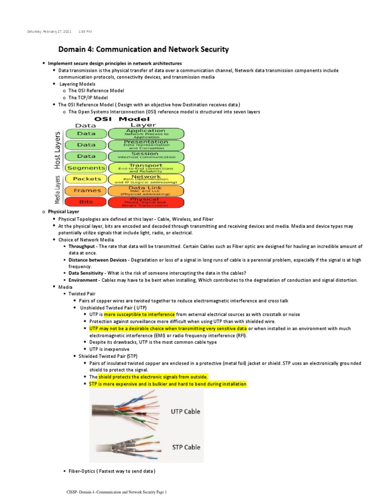 Cissp Domain 4 Communication And Network Security Ver 2021 Pdf Computer Network File