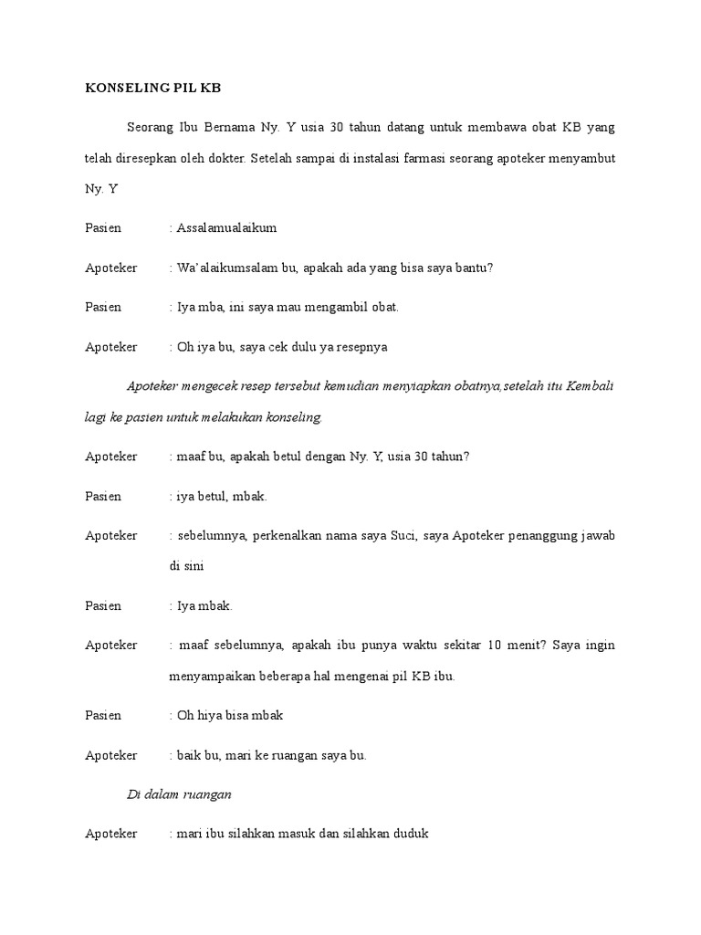 Konseling Pil KB untuk Pemula | PDF