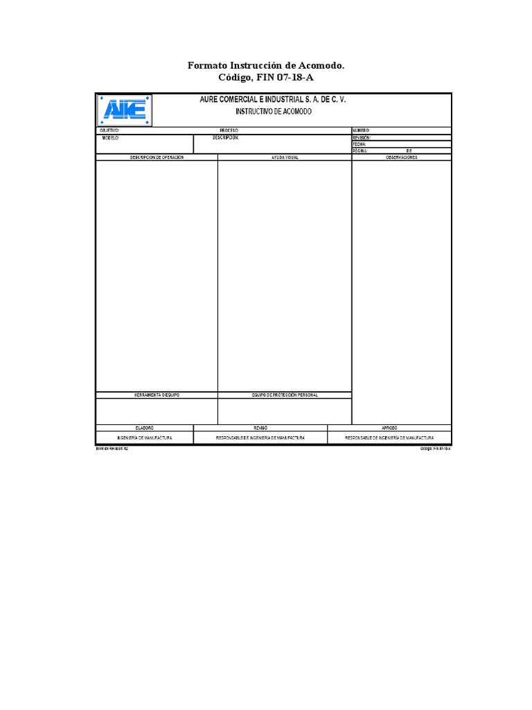 Formato Instrucción de Acomodo | PDF