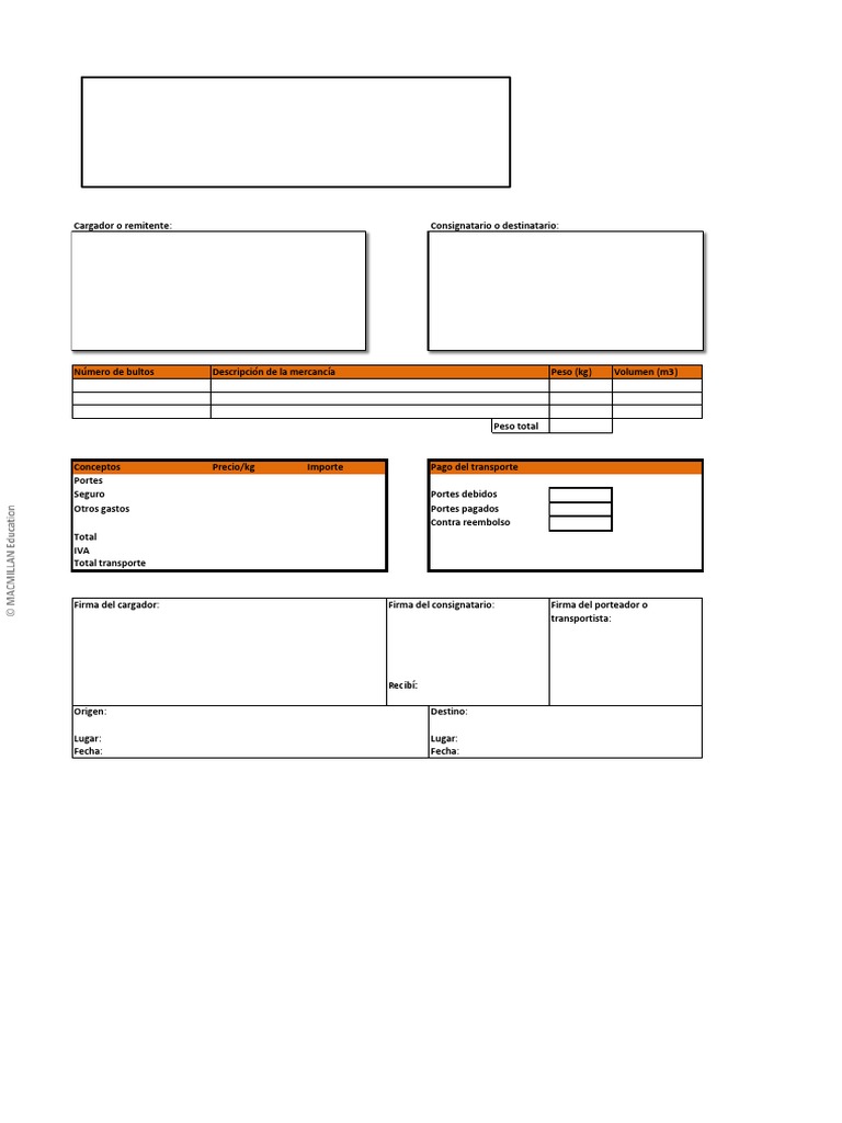 Modelo Carta de Porte | PDF