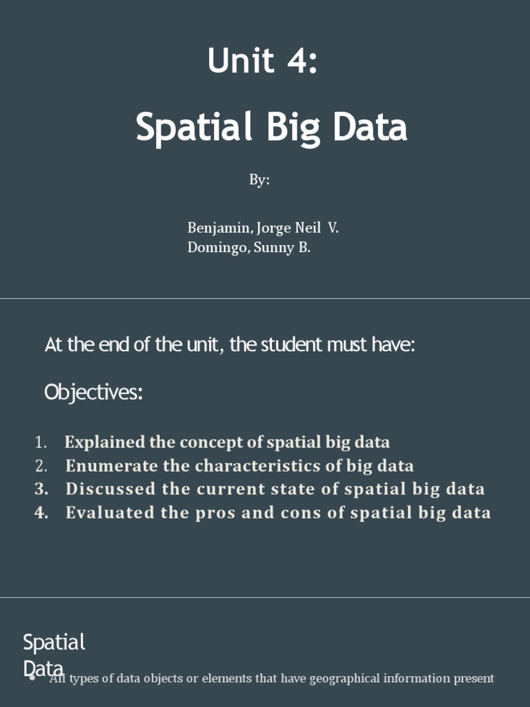 Unit 4 Spatial Big Data | PDF