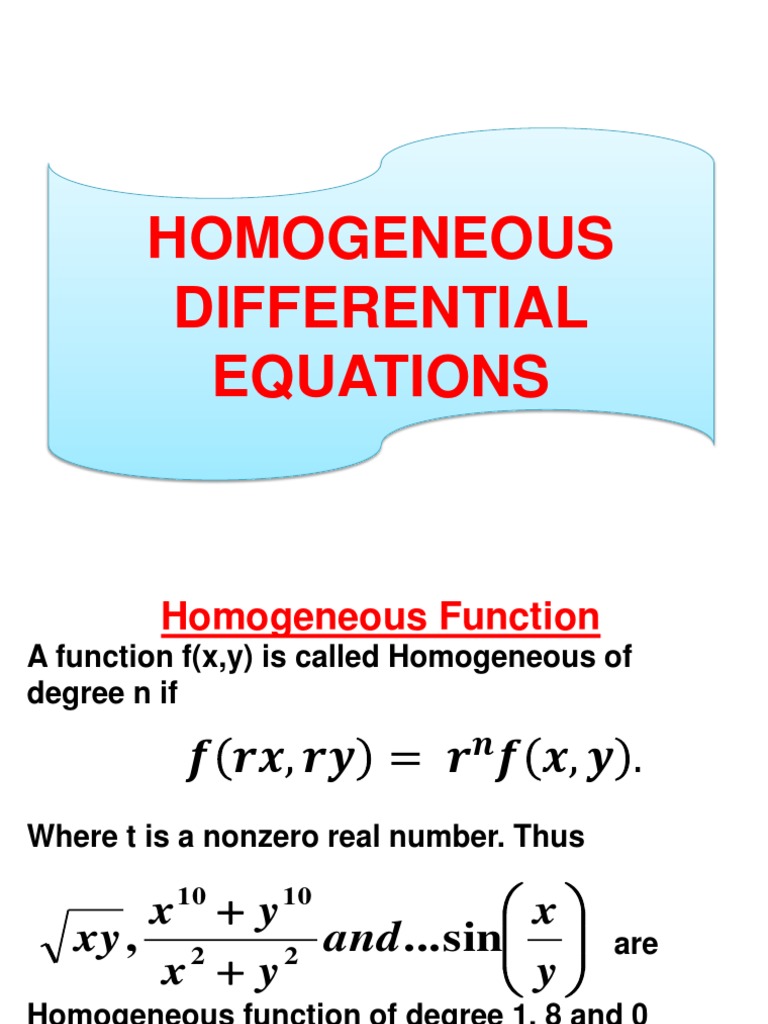 Homogeneous-DE CHAPTER 3 | PDF