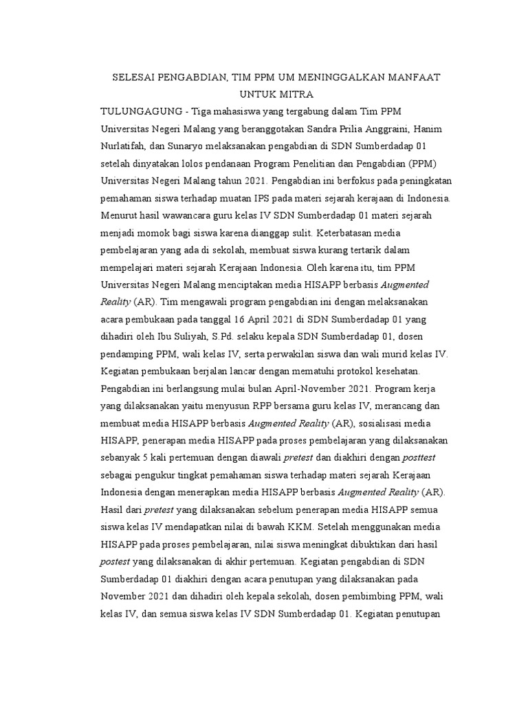 Contoh Artikel Media Masa | PDF | Kesehatan Holistik