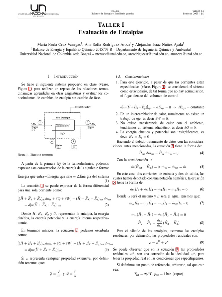 Taller 1 BEyEQ | PDF | Gases | Ingeniería mecánica