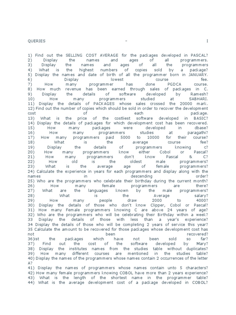 SQL Module 2 Assignment | PDF | Programmer | Software