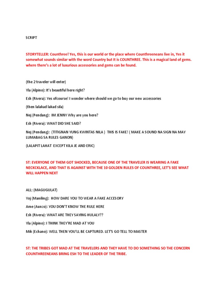 Script Final Counthree | PDF