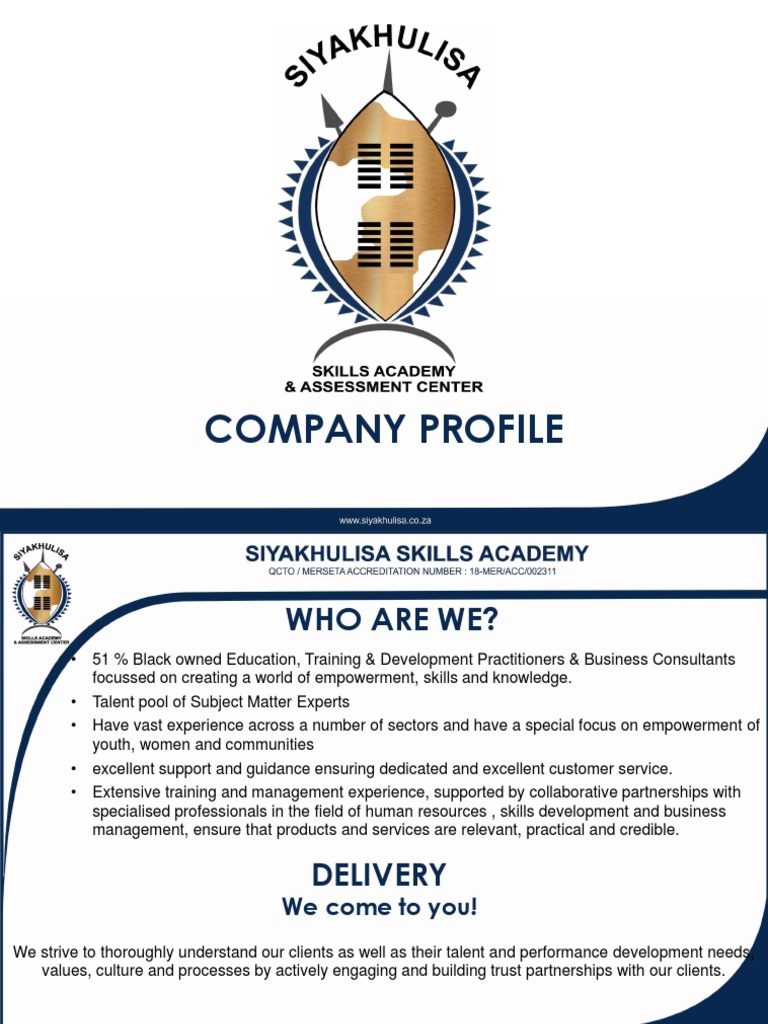 2019 Siyakhulisa Skills Academy Company Profile | PDF
