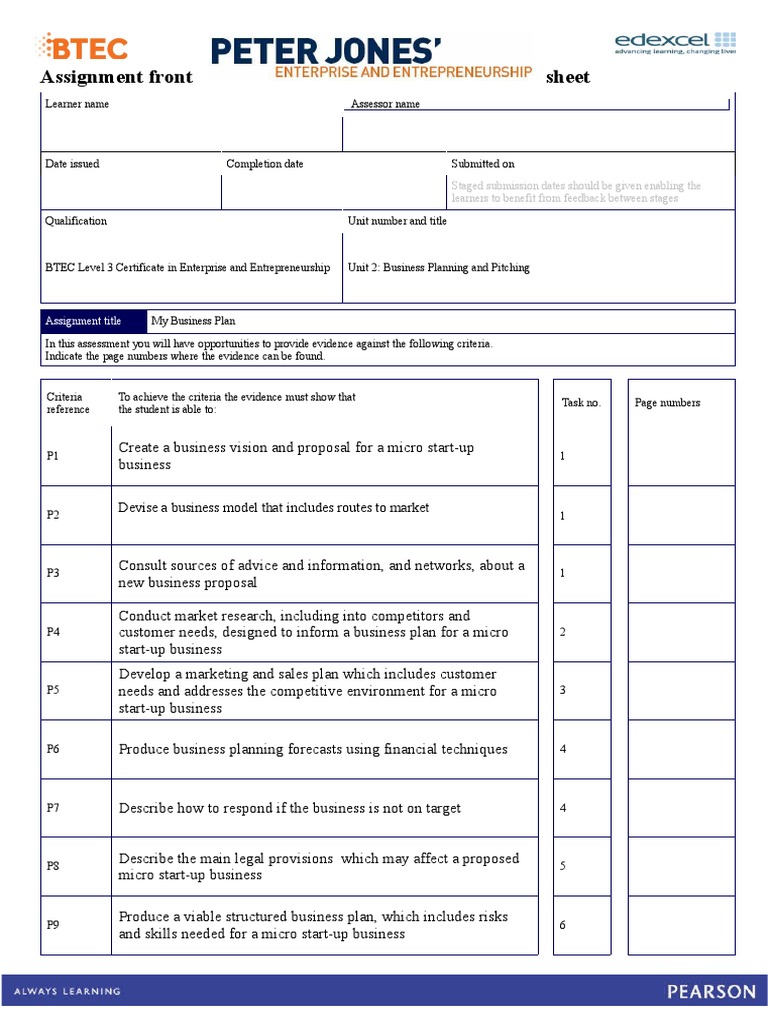 Unit 2 Sample Assignment L3 Enterprise | PDF | Startup Company | Small Business & Entrepreneurs