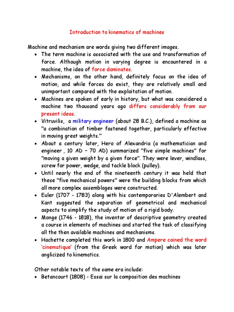 20 - 1-Introduction To Kinematics of Machines | Download Free PDF ...