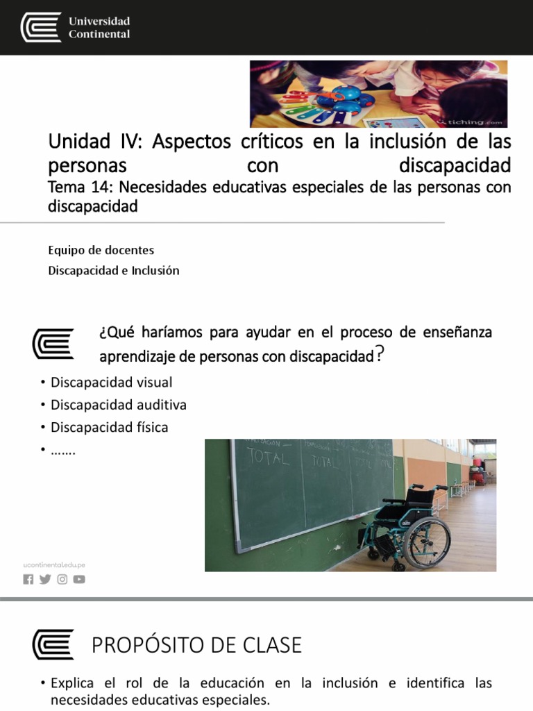 Semana 14 Discapacidad e Inclusion | PDF | Inclusión (Educación ...
