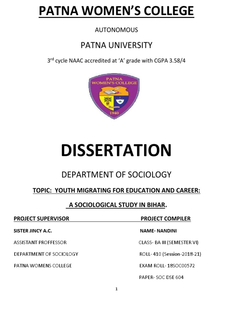 Dissertation: Patna University | PDF | Human Migration