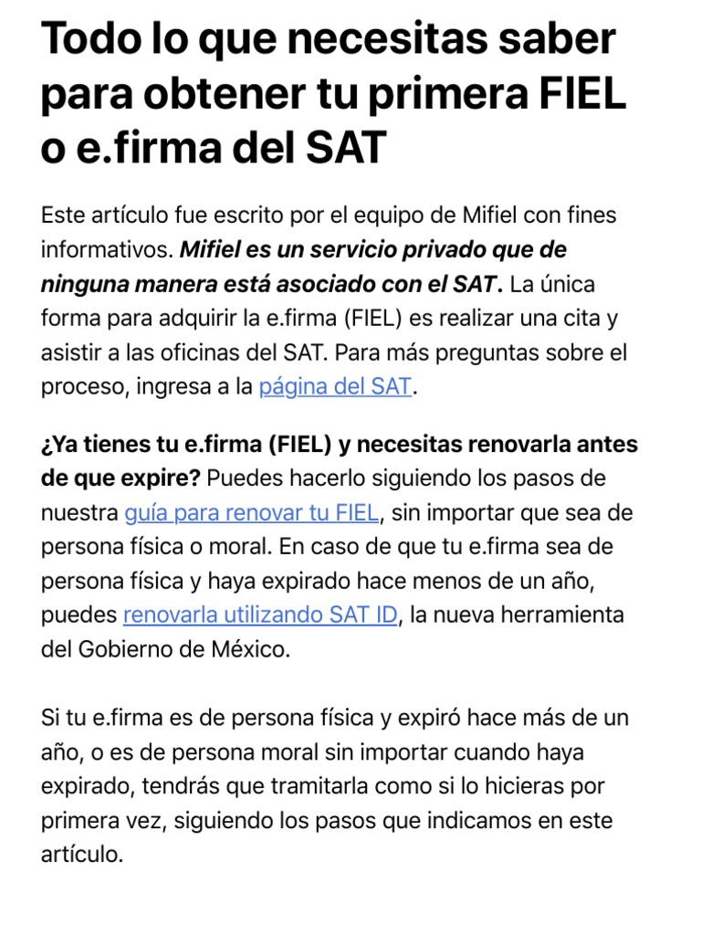Cómo Tramitar Tu E.firma (FIEL) Del SAT - Guía Paso A Paso | PDF ...