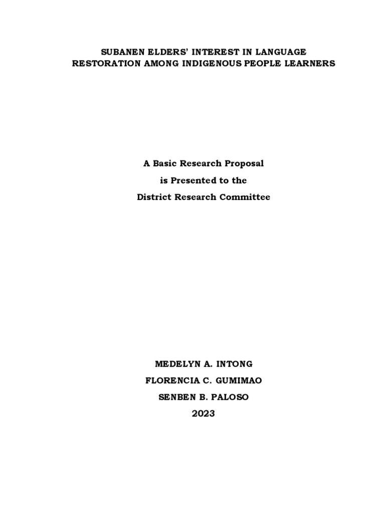 Subanen Language Revitalization Efforts | PDF | Learning | Indigenous ...