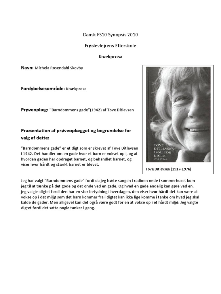 Synopsis Dansk Mundtlig | PDF