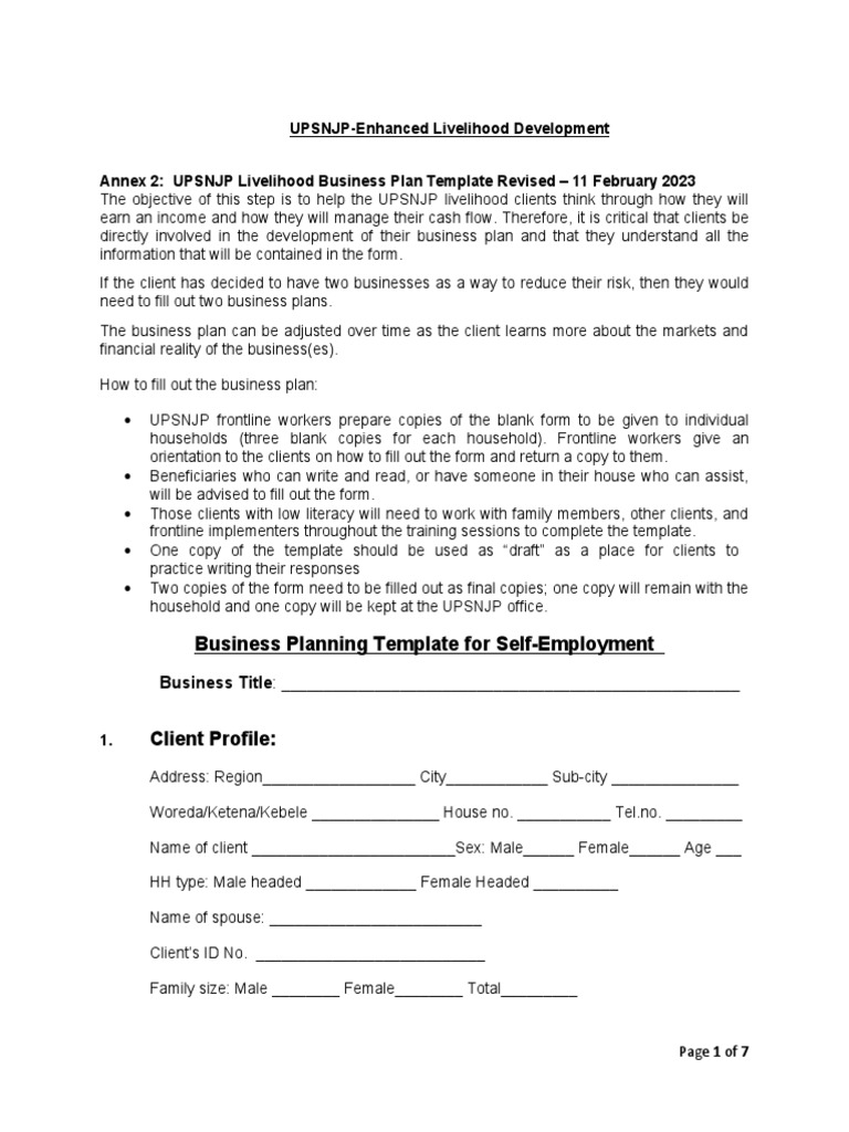 UPSNJP - ELD BP Template (Revised v3.1 11 Feb) | PDF | Business ...