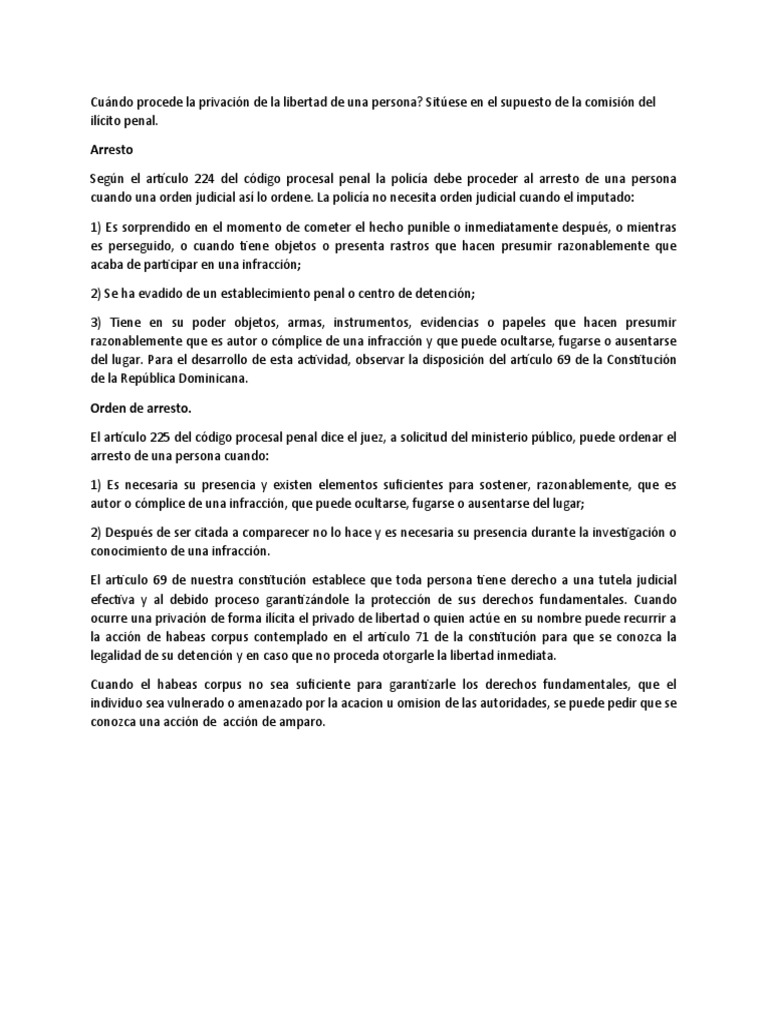 Procedimientos de privación de libertad | PDF