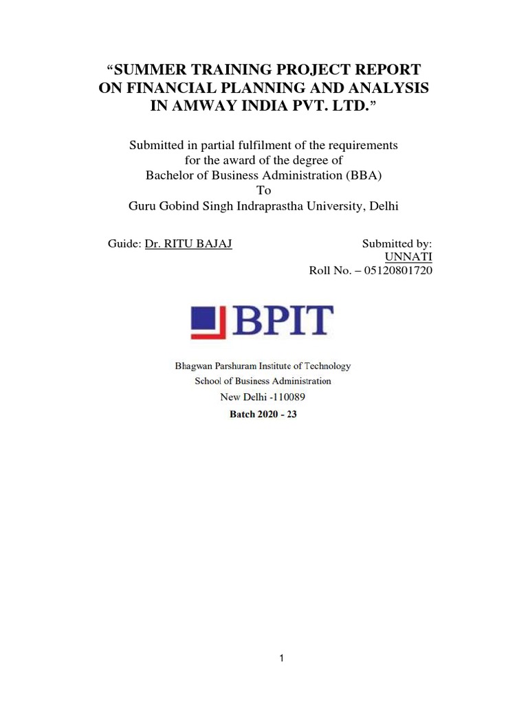 Unnati Final Report | PDF