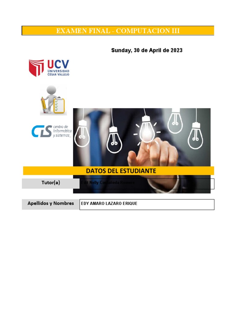Examen final Computación III título optimizado | PDF